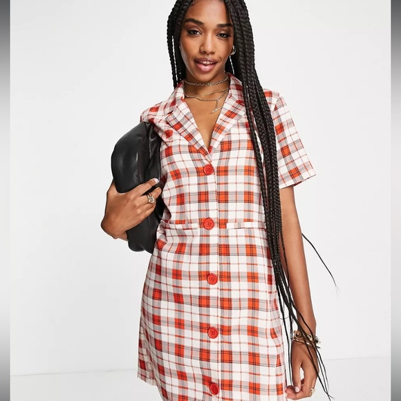 Lola May | Dresses | Lola May Blazer Dress In Red Check Nwot | Poshmark